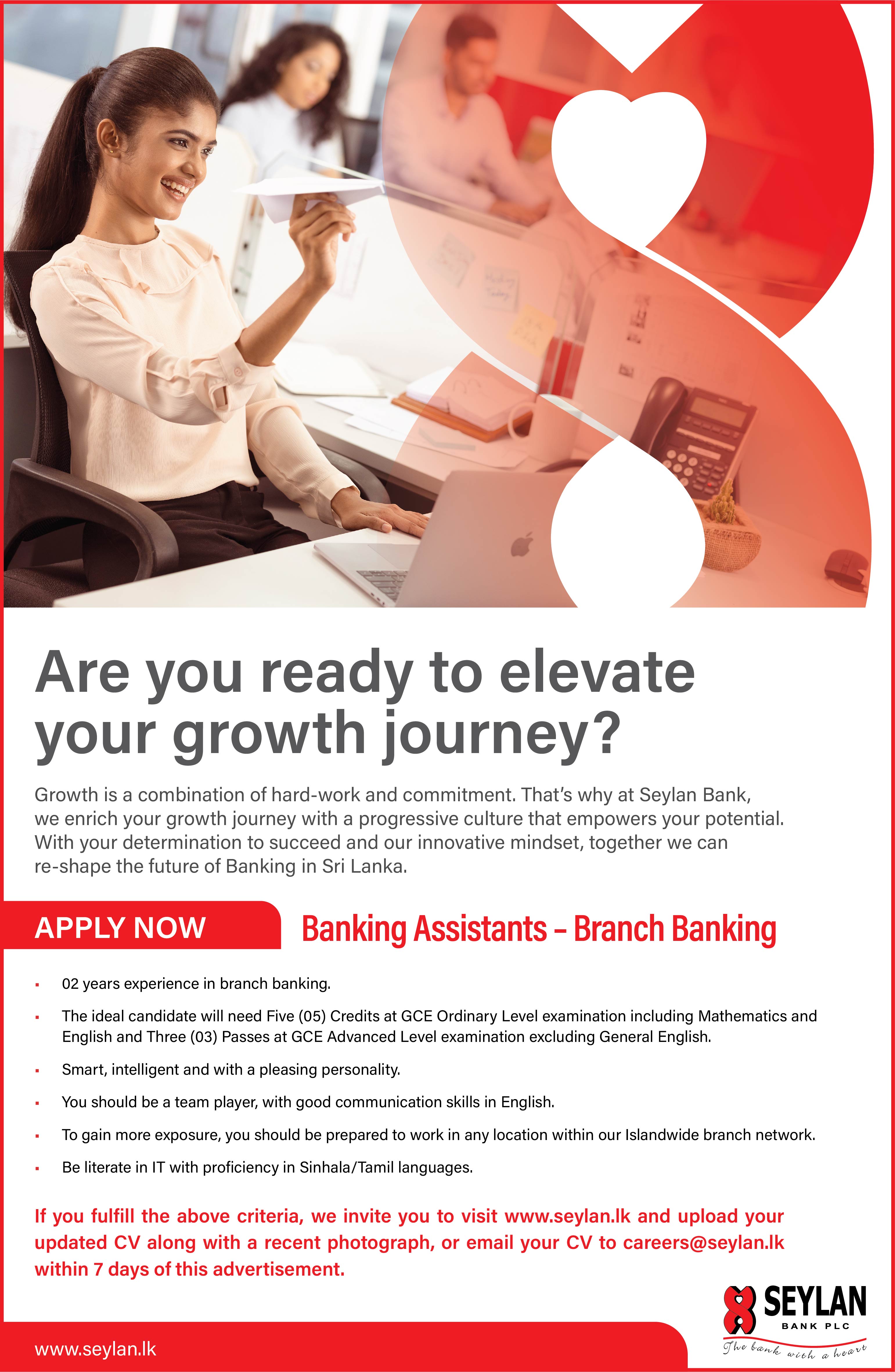 Banking Assistants - Seylan Bank Job Vacancies 2023 - Jobz Wire
